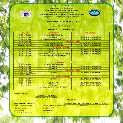 Class program 2015 | DOCX