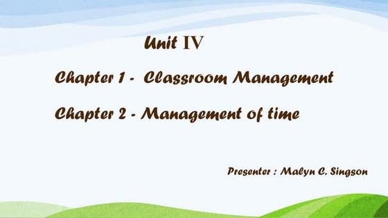 Principles of Classroom Management | PPTX