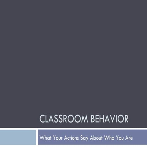 Classroom Behavior | PPT