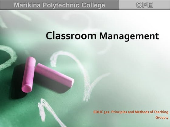 Classroom management chapter 1 | PPTX