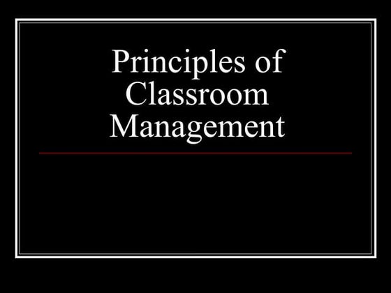 Classroom management strategies | PPTX