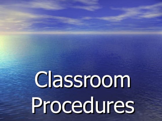 Classroom procedures | PPTX