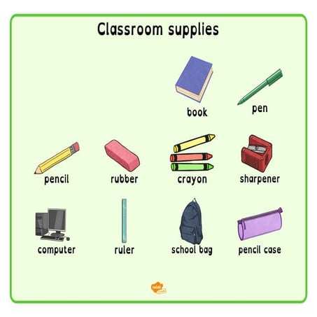 Classroom supplies wordmat | PDF