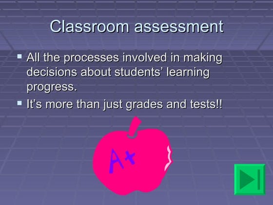 Classroom assessment | PPTX | Standardized Testing | Educational Assessment