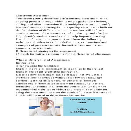 Ed 471 Differentiated Assessment Strategies2 | PPT