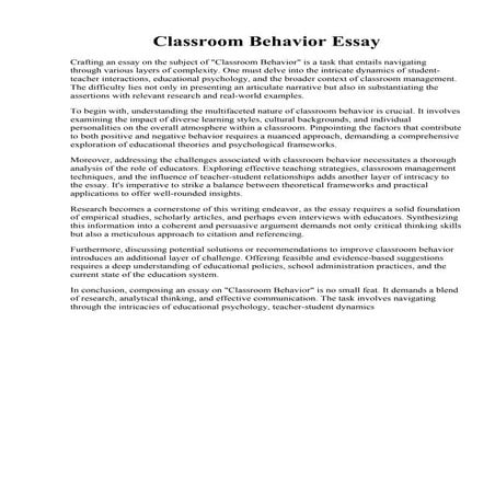 Classroom Behavior Essay.pdf