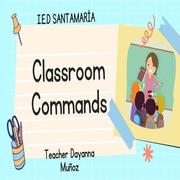 Classroom commands presentation for ESL A1 learners | PDF