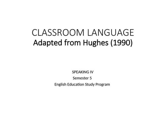 Classroom language | PDF
