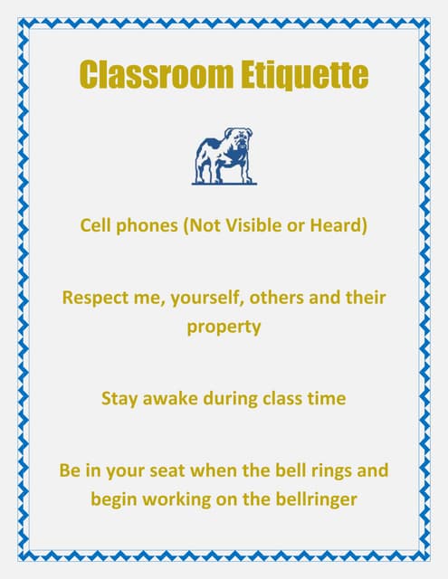 Classroom etiquette | PPTX | Education