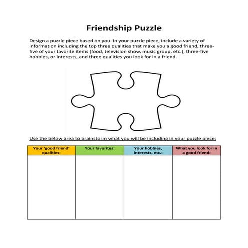 Puzzle da Amizade | PDF