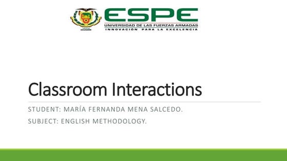 Classroom interaction | PPT