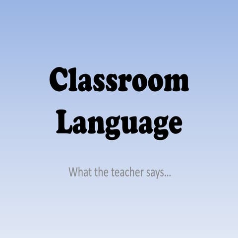 Classroom language | PPT