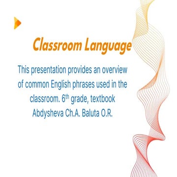 Classroom Language, vocabulary lesson on Language learning | PPT