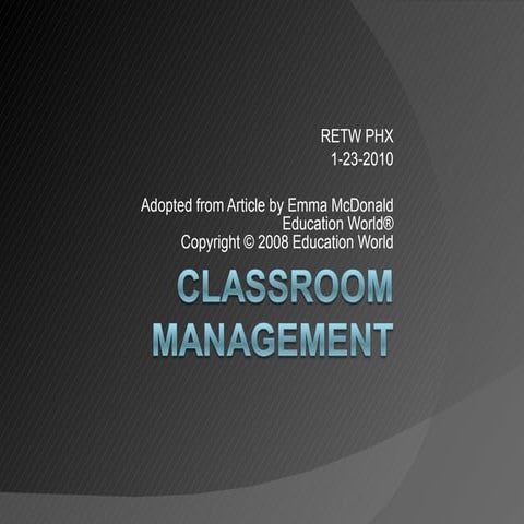 Classroom Management | PPT