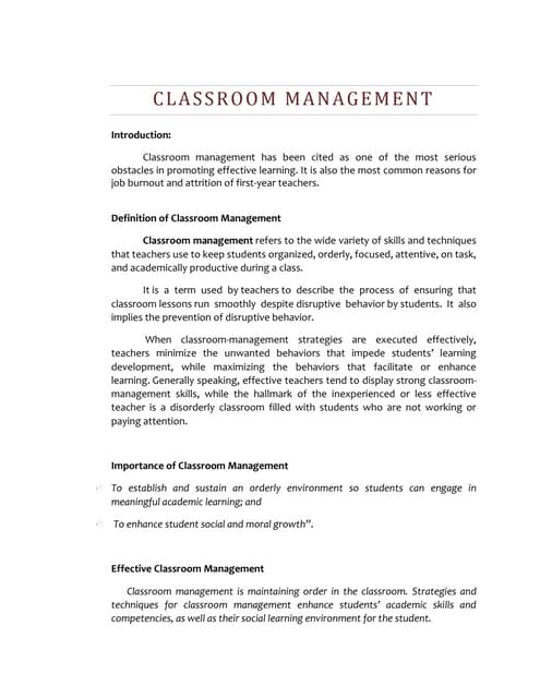 Classroom management-presentation 4-30_09 (1) | PPT