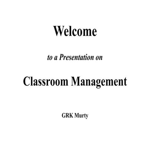 Classroom management | PPT