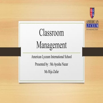 Classroom Management and good lesson planning | PPTX