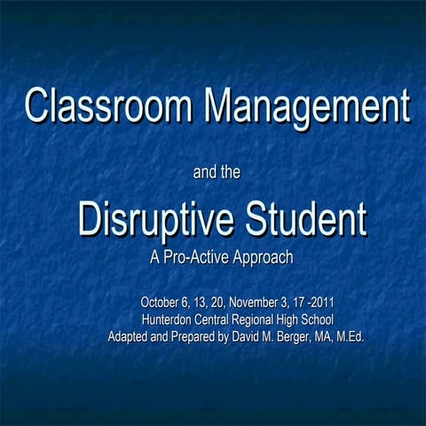 Essential skills for classroom management | PPT