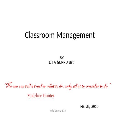 Classroom Management: Training for Primary and Secondary school ...
