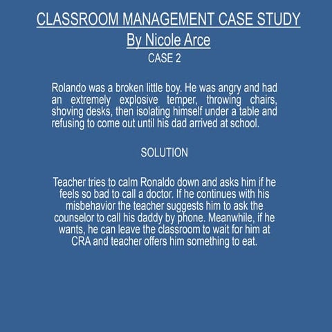 Classroom management case study | PPT