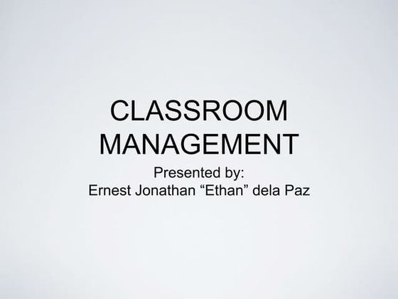 Classroom Management | PPTX