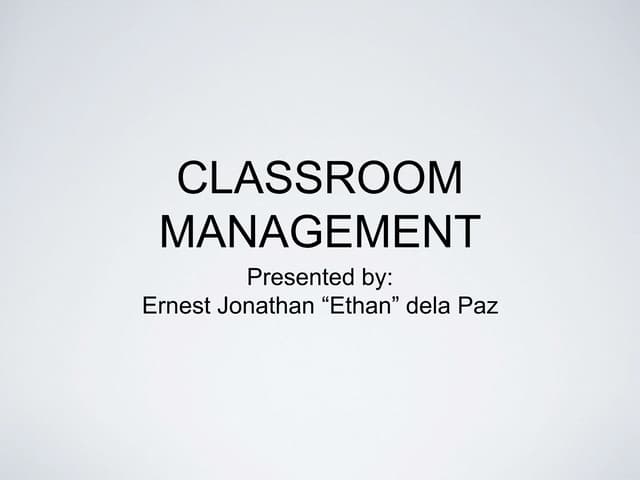 Effective Classroom Management Techniques | PPT