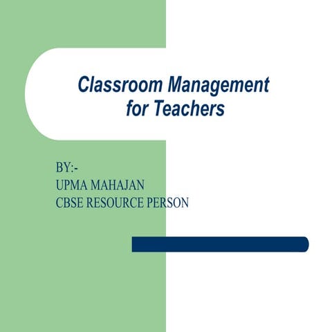 Classroom Management for Teachers 1-09.ppt