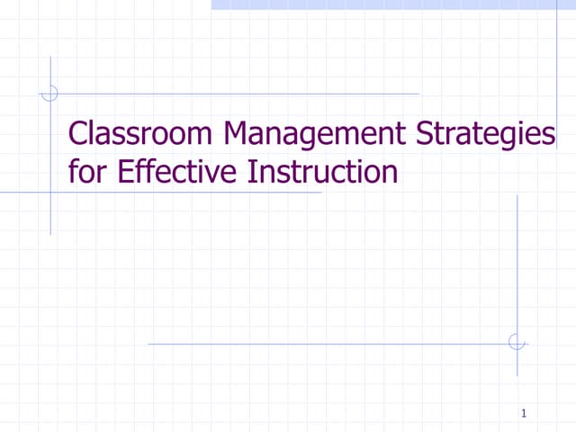 Classroom management i | PPTX