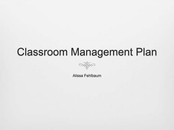 Fehlbaum - Classroom management plan | PPT