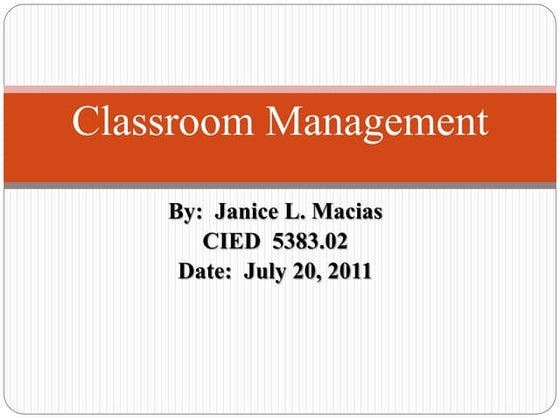 Teacher and classroom management | PPTX