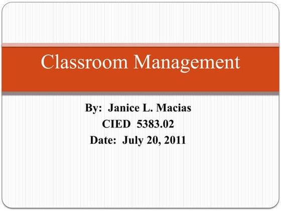 Teacher and classroom management | PPTX