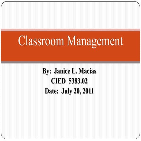 Classroom Managment Powerpoint | PPTX