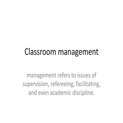Classroom management presentation | PPTX