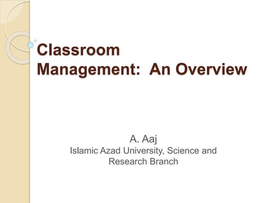 Principles of Classroom Management | PPT
