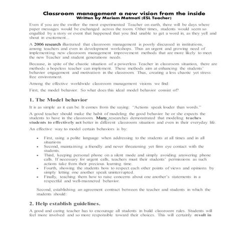 Classroom management tips | PDF