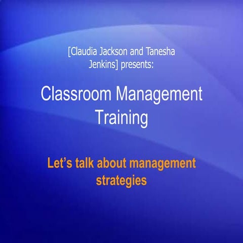 Classroom management training | PPT