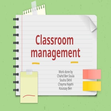 classroom manegment.pptx is a presentatin for teachers | PPTX