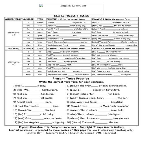Classroom Materials, simple present tense | PDF
