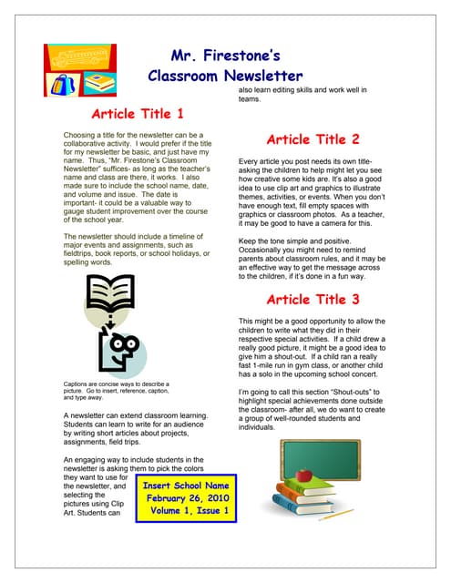 Newsletter | DOCX | Educational Assessment | Education