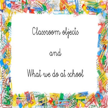 Classroom objects | PDF