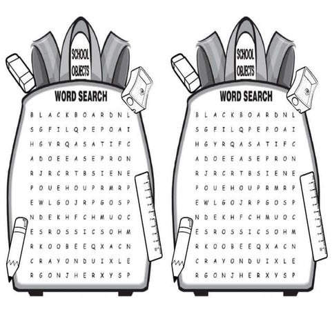 Classroom objects wordsearch primary | PPT