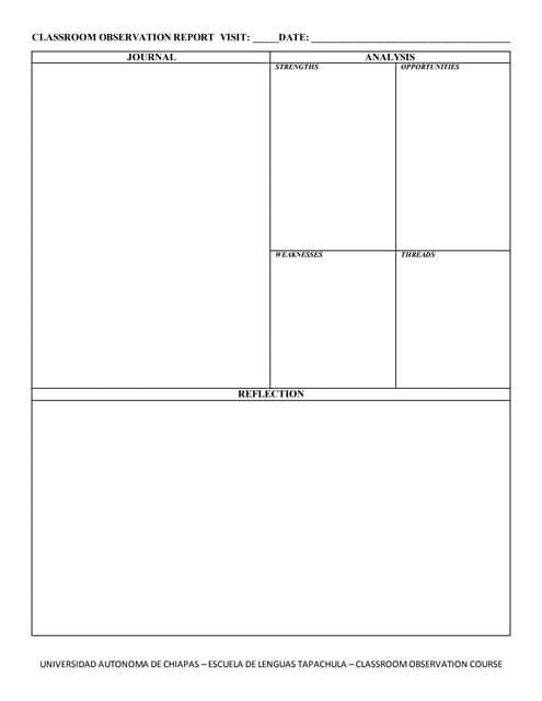 Classroom observation report cover page | DOCX | College Education ...