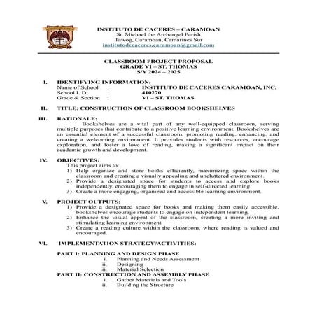 CLASSROOM PROJECT PROPOSAL in class.docx