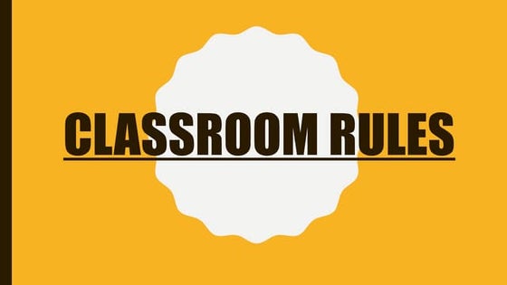 Classroom rules | PDF | Education