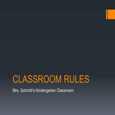 Classroom rules kindergarten | PPTX