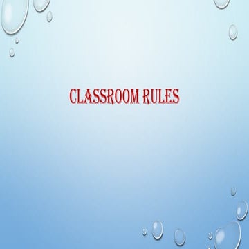 Classroom rules | PDF
