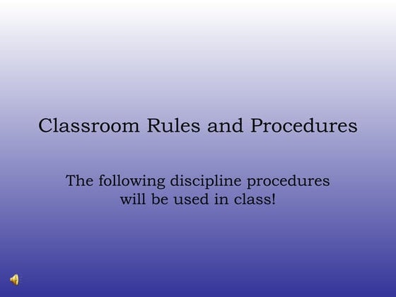 Classroom rules and procedures | PPT
