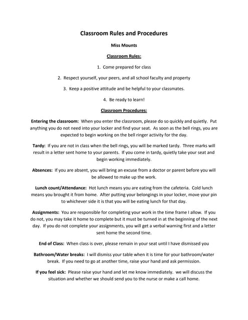 Classroom expectations | PPT