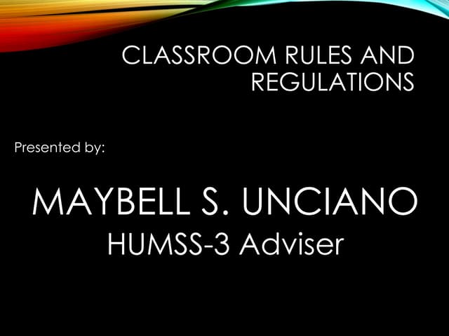 CLASSROOM RULES (ELEM) PowerPoint Presentation | PPTX