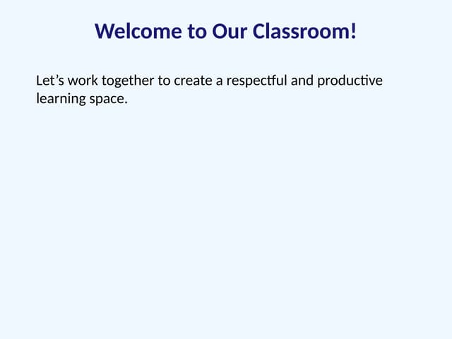 CLASSROOM RULES (ELEM) PowerPoint Presentation | PPTX